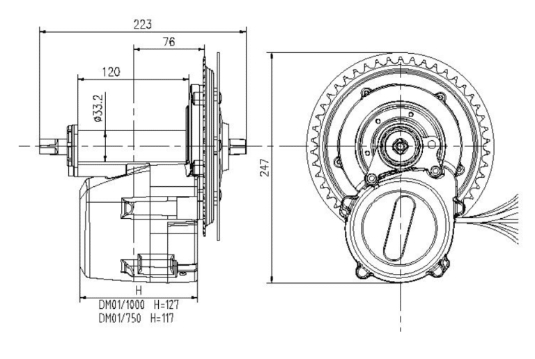 DM01 E-bike Mid-Drive Motor